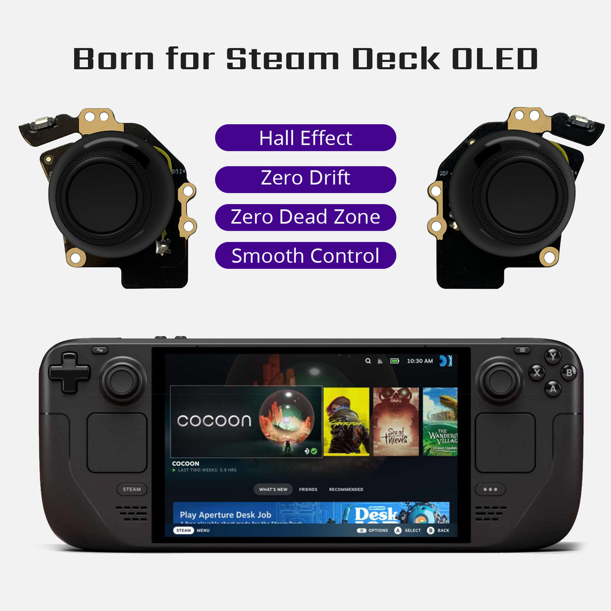 Steam Deck OLED Tighter Hall Effect Joystick, for FPS Games, Capacitiv