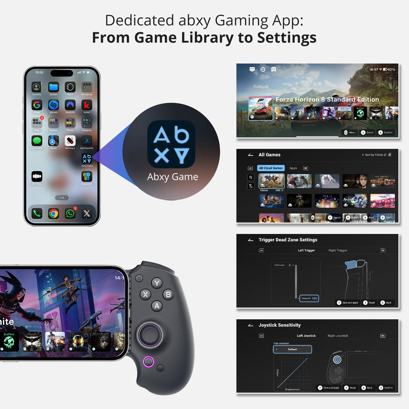 abxylute S9 Premium Mobile Controller, Type-C, Console-Quality, for iP