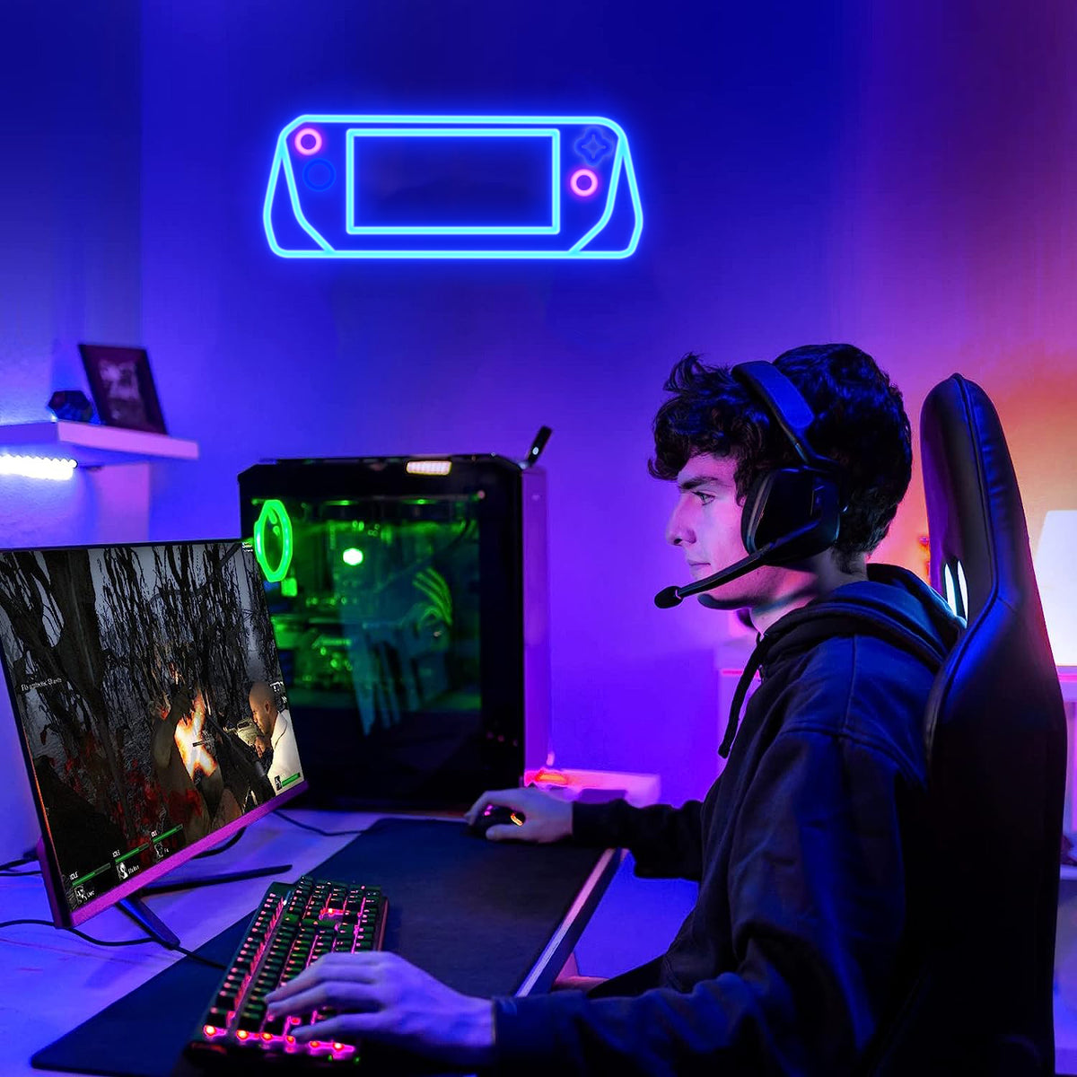 ROG Ally LED Neon Sign with Switch and USB Plug, Gamer's Best Gift, 40